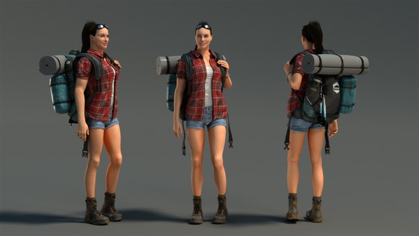 Female Hiker Animated HQ 3D - TurboSquid 1881716