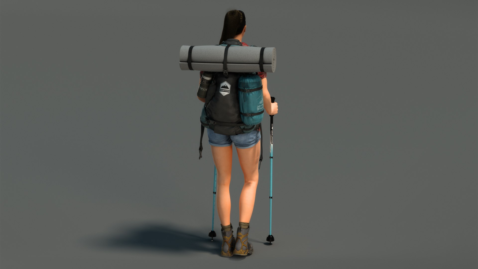 Female Hiker Animated HQ 3D - TurboSquid 1881716