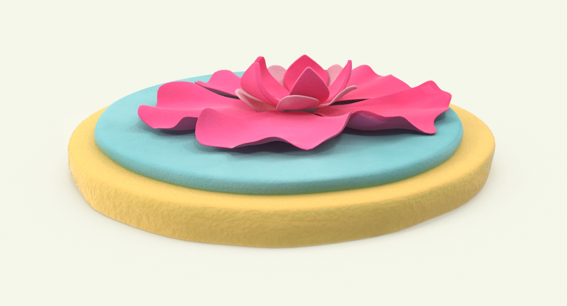 3d model sugar cookie blue icing