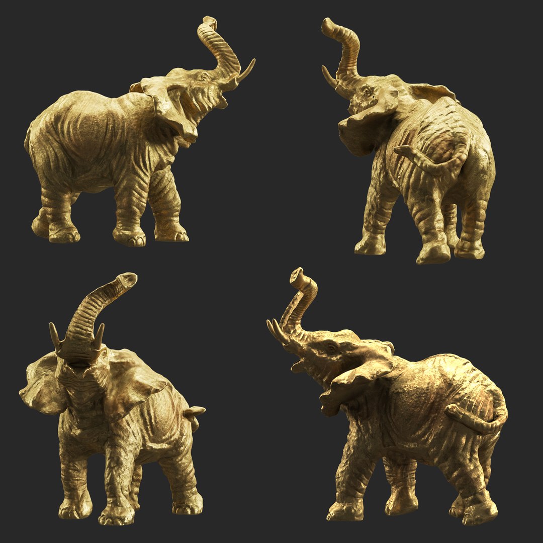3D Elephant Sculpture - TurboSquid 2055460