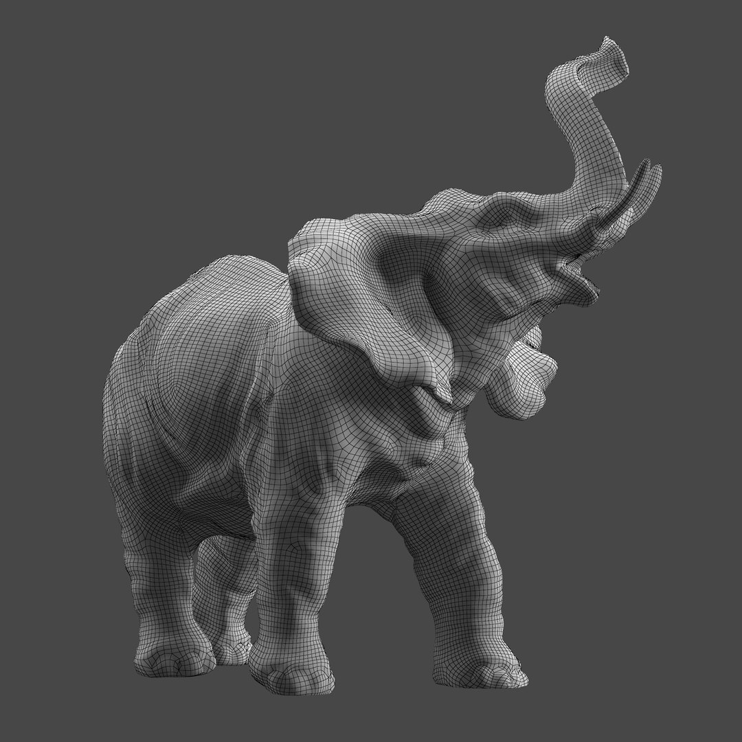3D Elephant Sculpture - TurboSquid 2055460