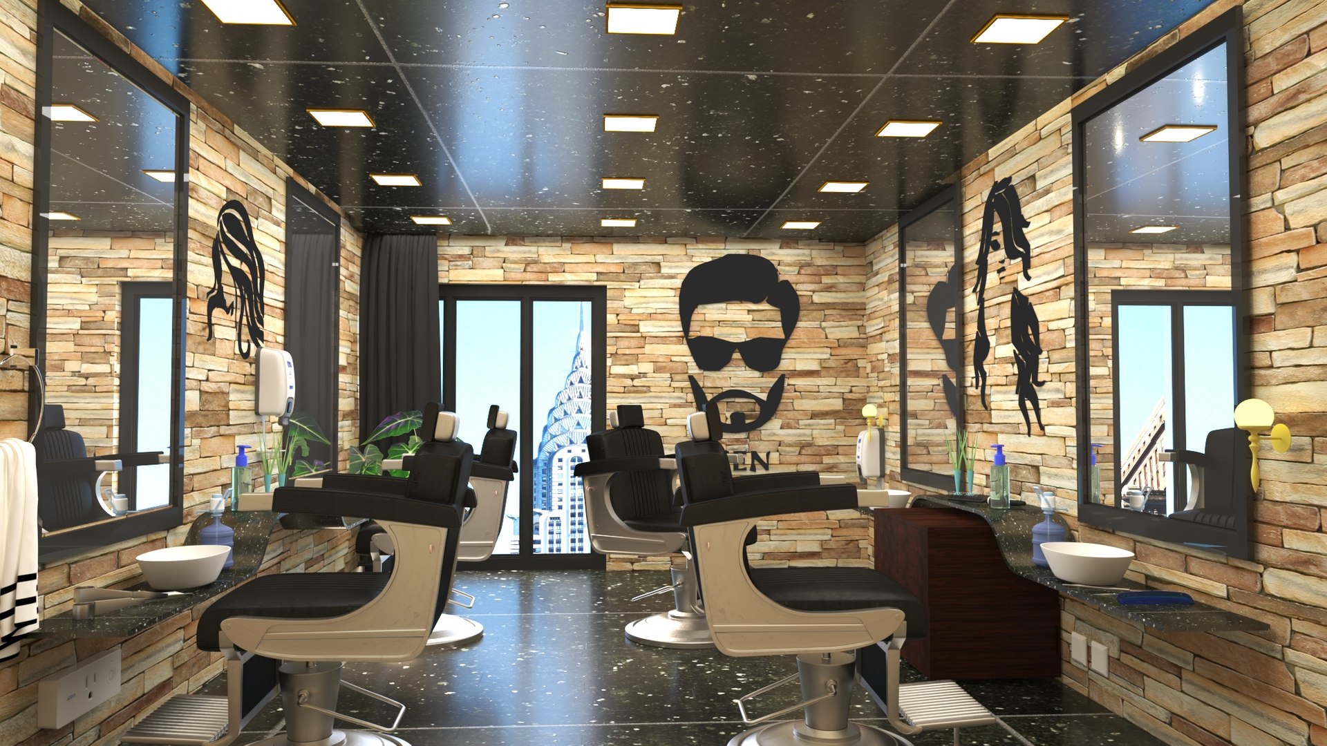 Barber Shop Chairs 3D Model - TurboSquid 1669245