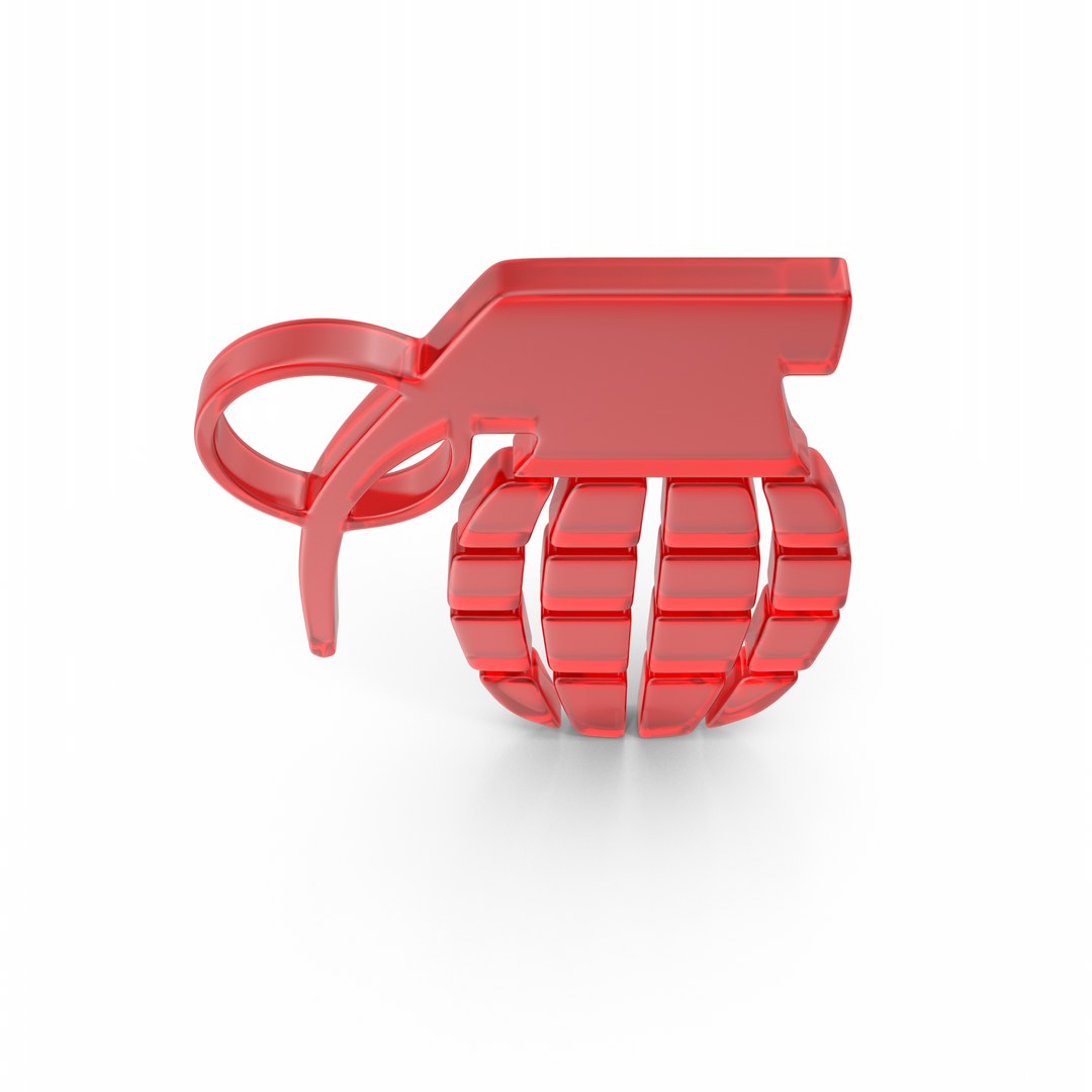 3D Grenade Symbol Red - TurboSquid 2320185