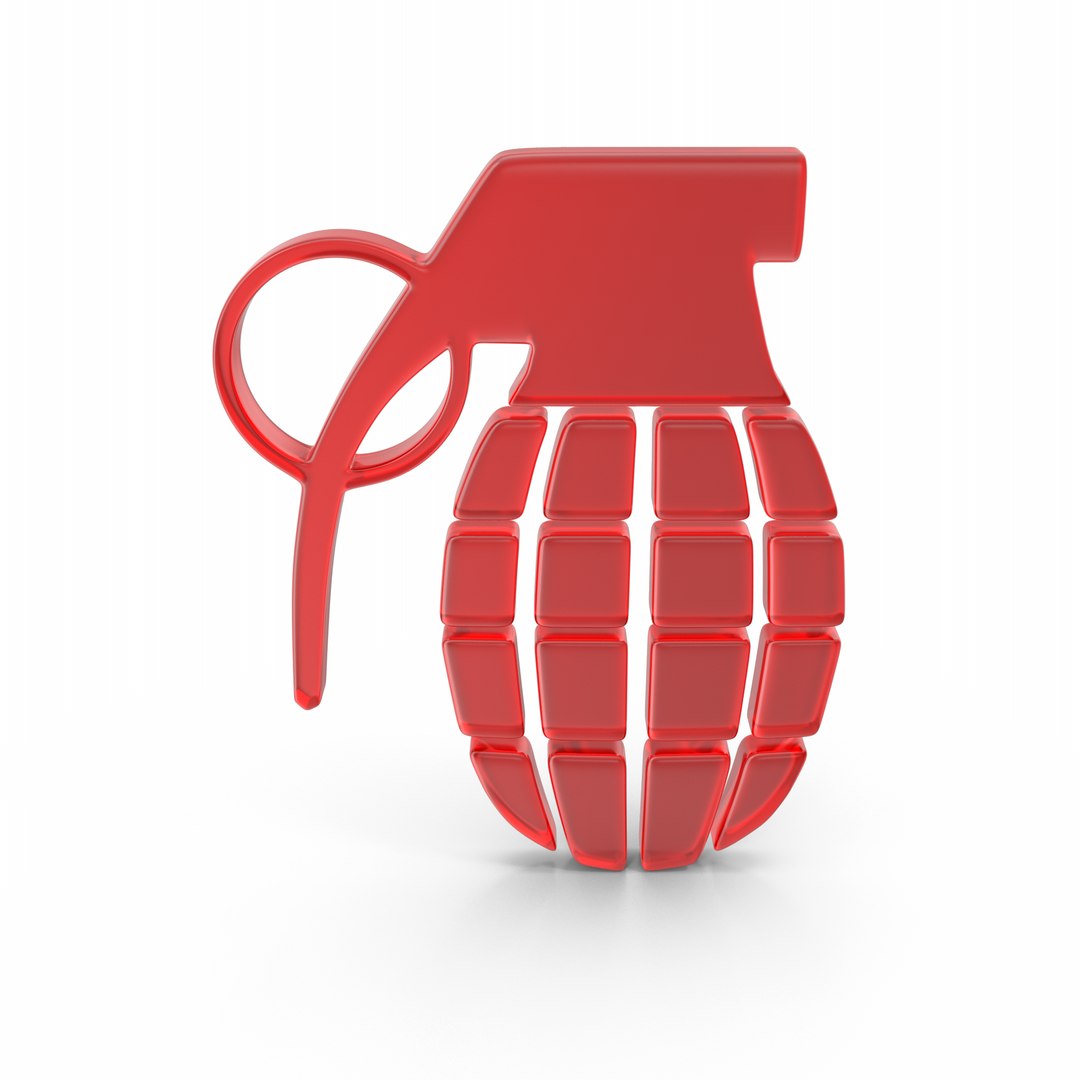 3D Grenade Symbol Red - TurboSquid 2320185