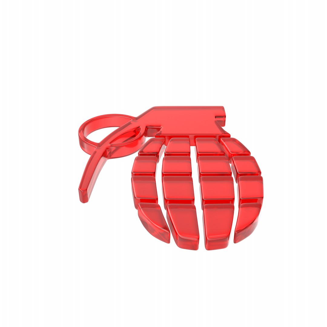 3D Grenade Symbol Red - TurboSquid 2320185