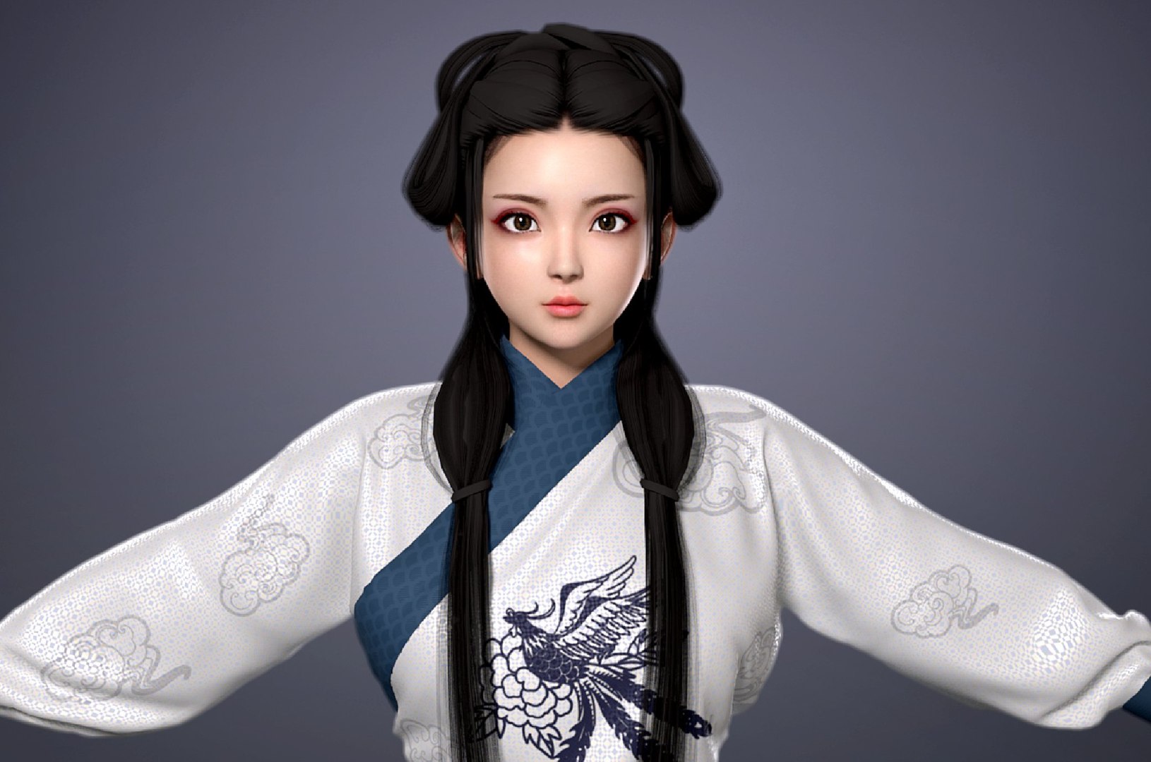 Ancient Chinese Women Ancient Clothing 3D Model - TurboSquid 2202679