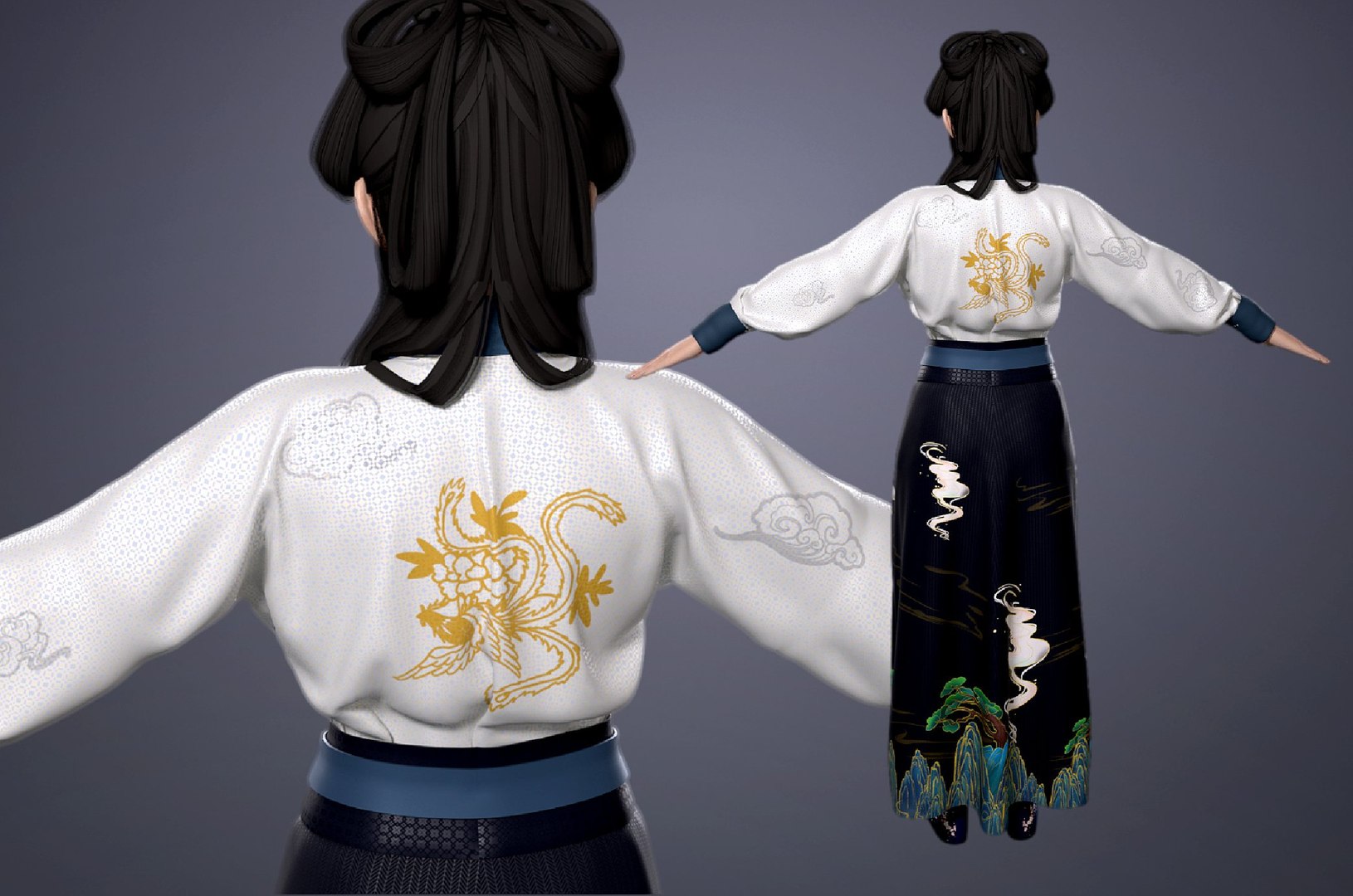 Ancient Chinese Women Ancient Clothing 3D Model - TurboSquid 2202679