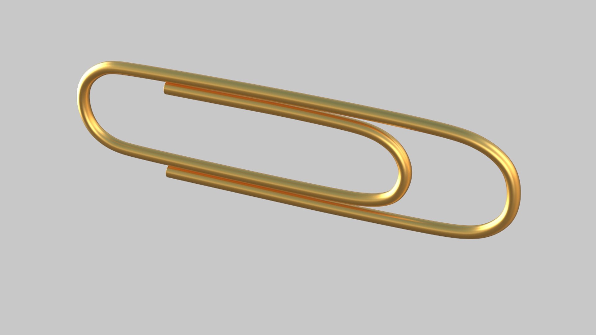 3D Gold Paper Clip Model - TurboSquid 2379469