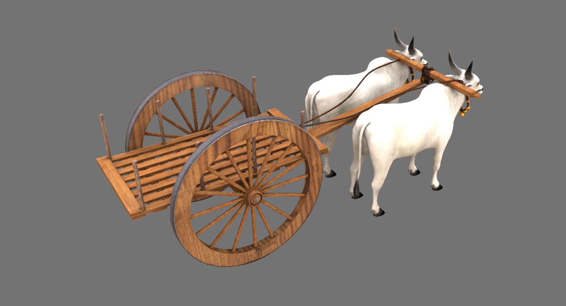 3D Bullock Cart Model - TurboSquid 1482913