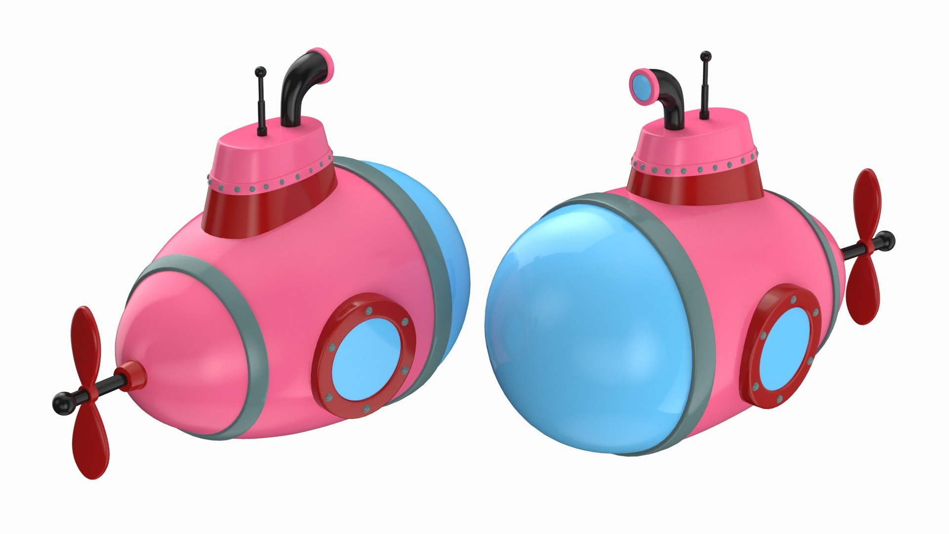 3D Model Cartoon Style Submarine Pink - TurboSquid 2284009