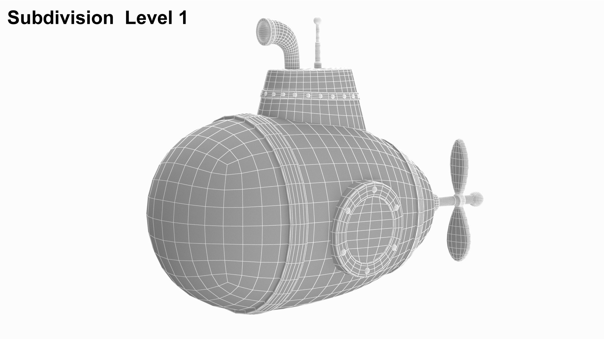 3D Model Cartoon Style Submarine Pink - TurboSquid 2284009