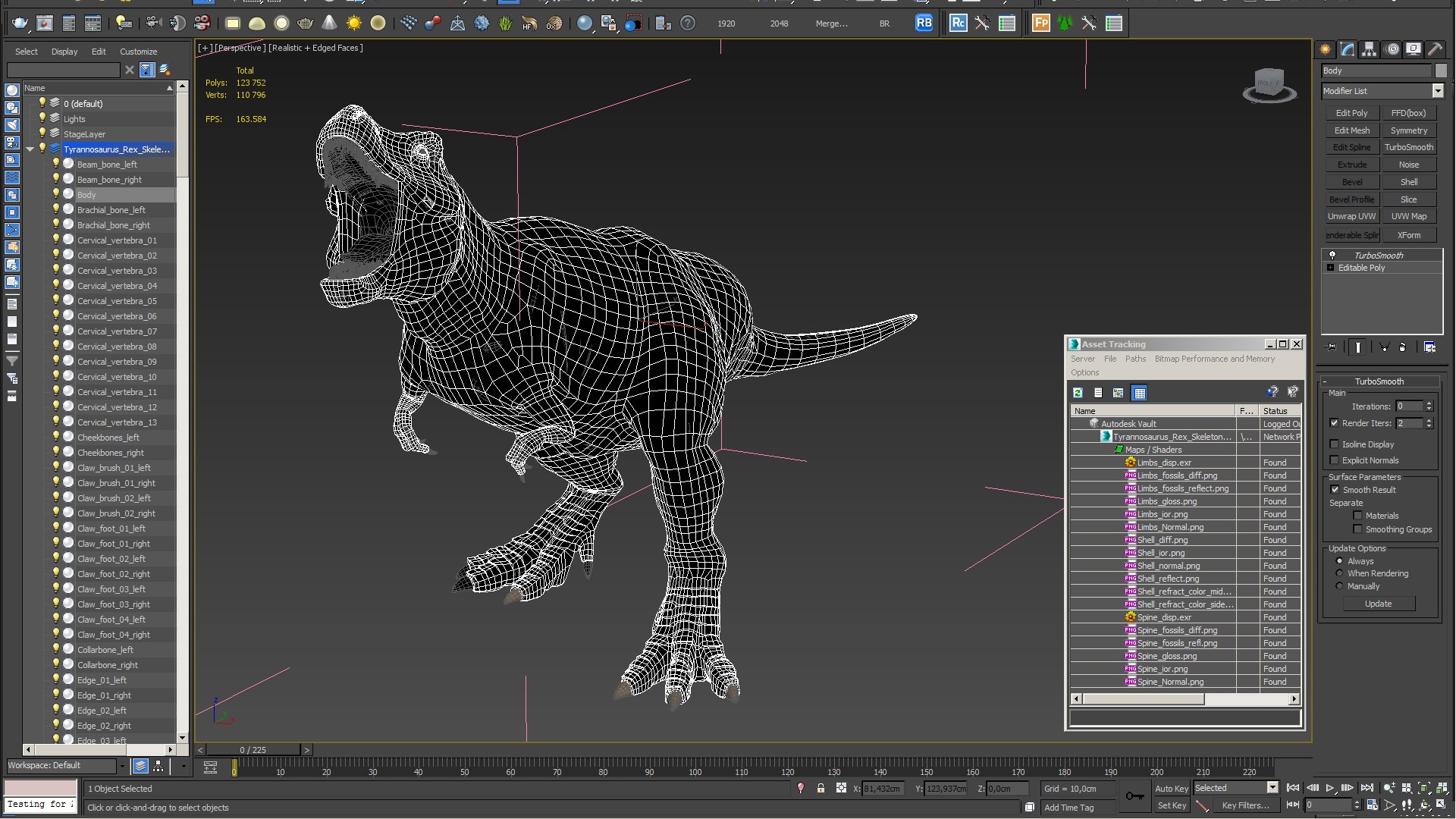 3D tyrannosaurus rex skeleton fossil model - TurboSquid 1483912