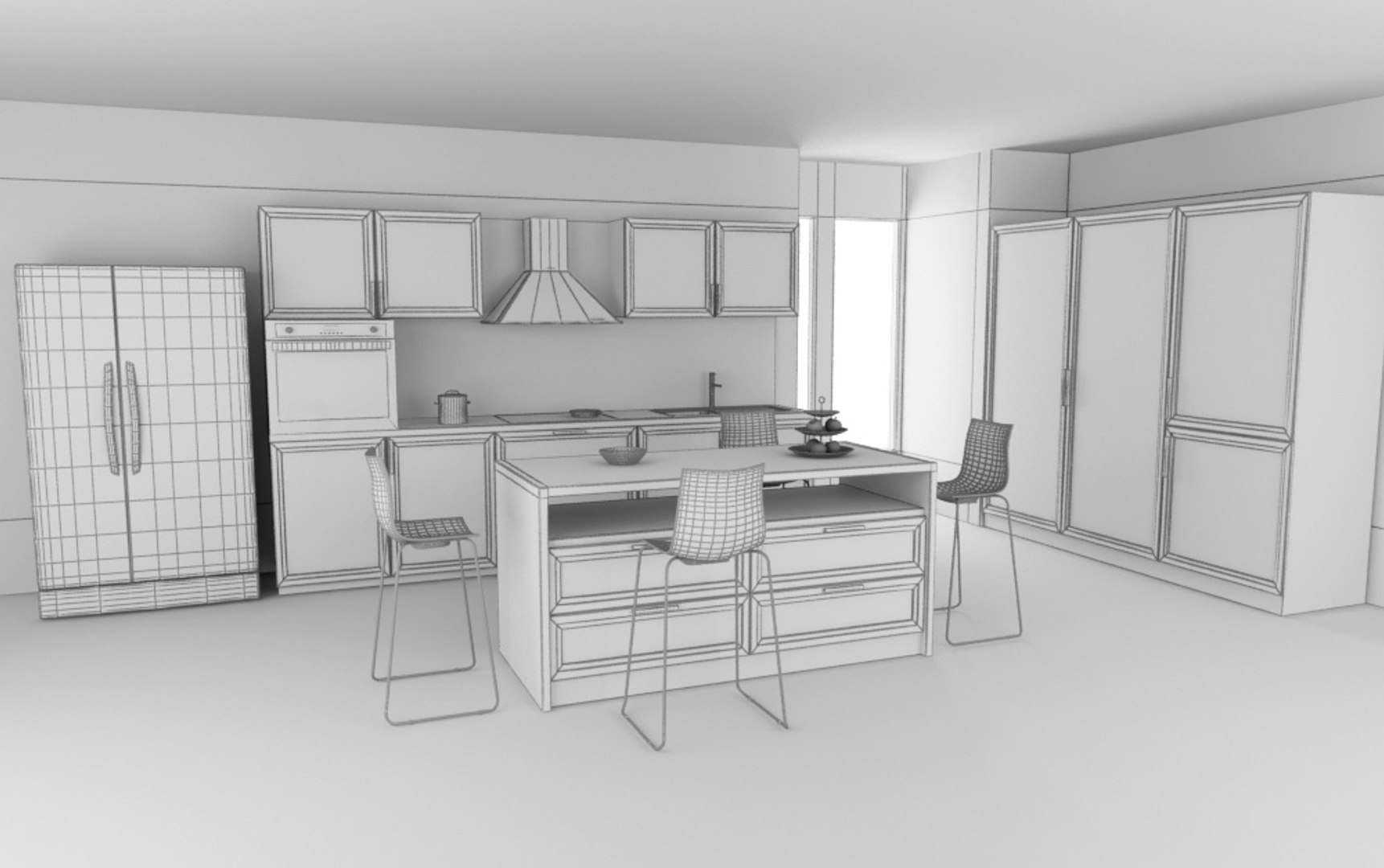 3d kitchen set 02 model