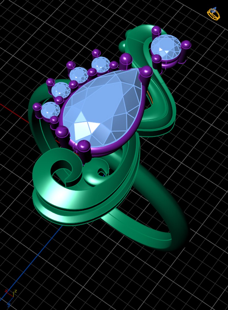 3d 3dm ring jewelry gem