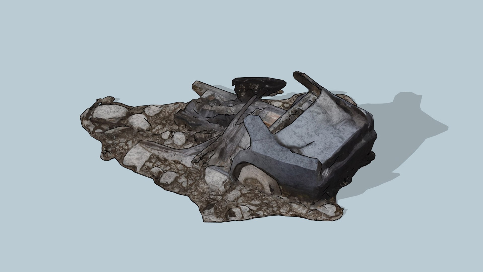 3D Wrecked Car - TurboSquid 2412562