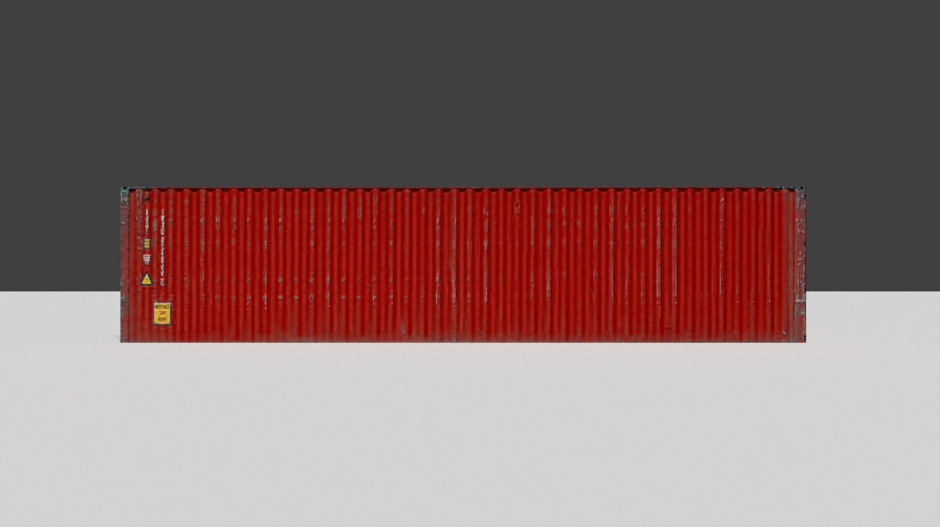 red shipping container obj