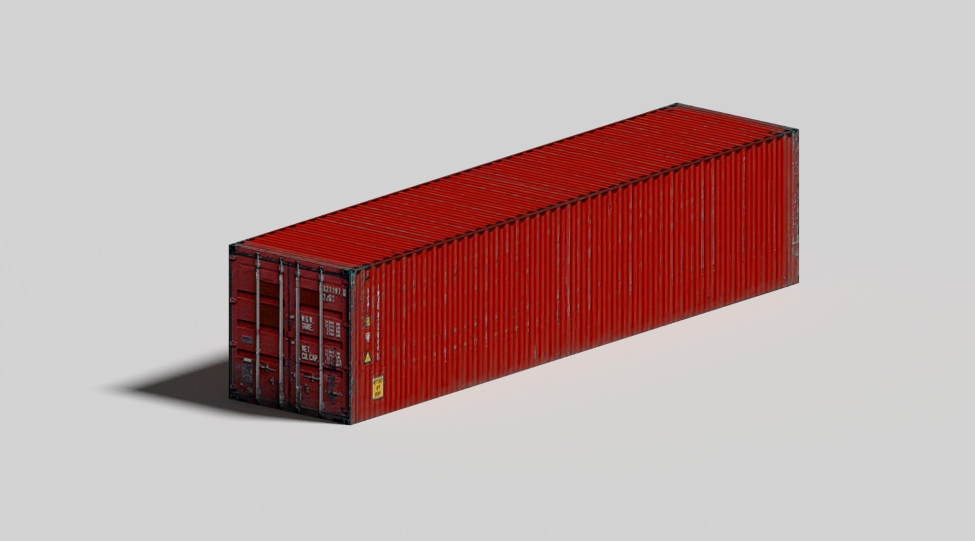 red shipping container obj