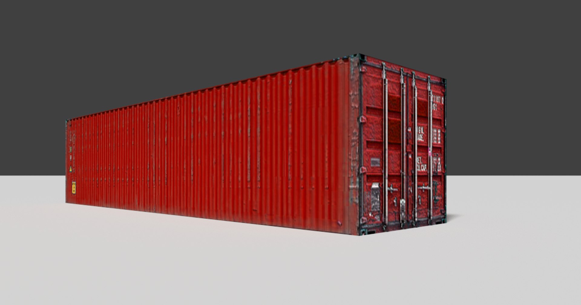 red shipping container obj