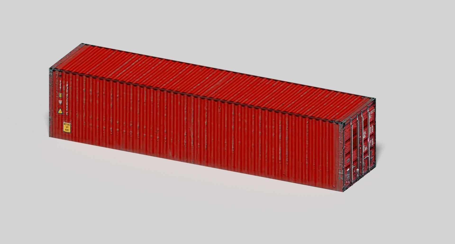 red shipping container obj