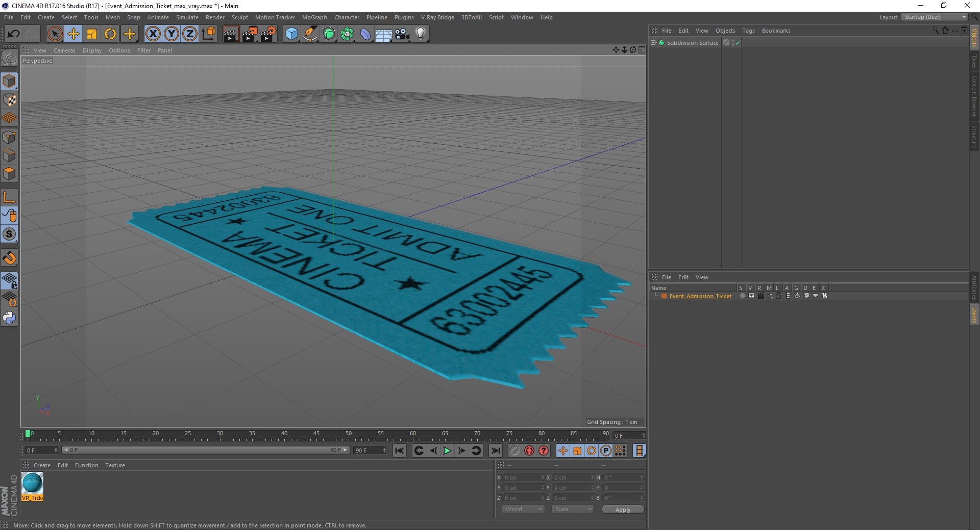 Event Admission Ticket 3D Model - TurboSquid 2222819