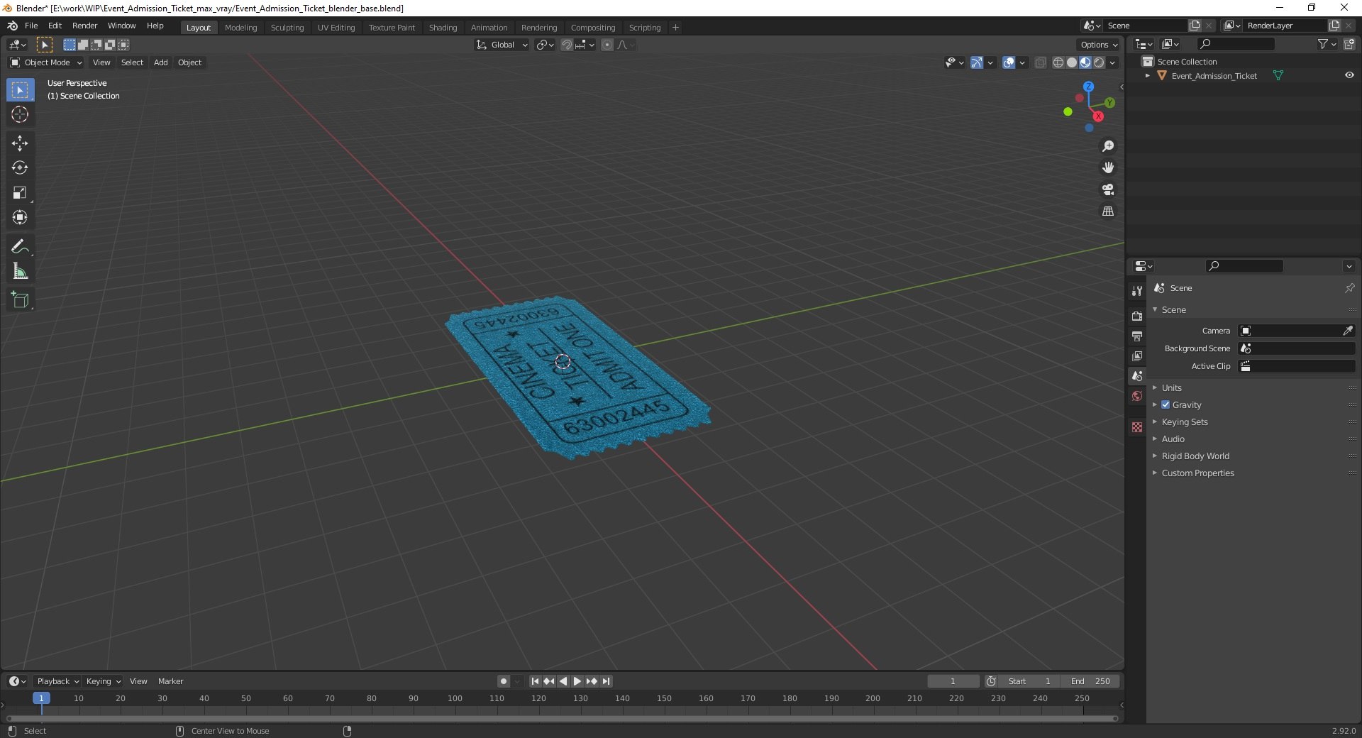 Event Admission Ticket 3D Model - TurboSquid 2222819
