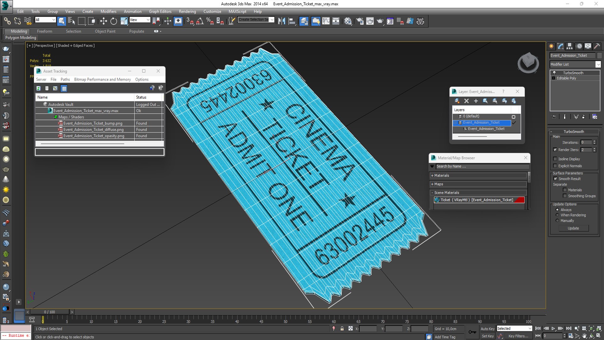 Event Admission Ticket 3D Model - TurboSquid 2222819