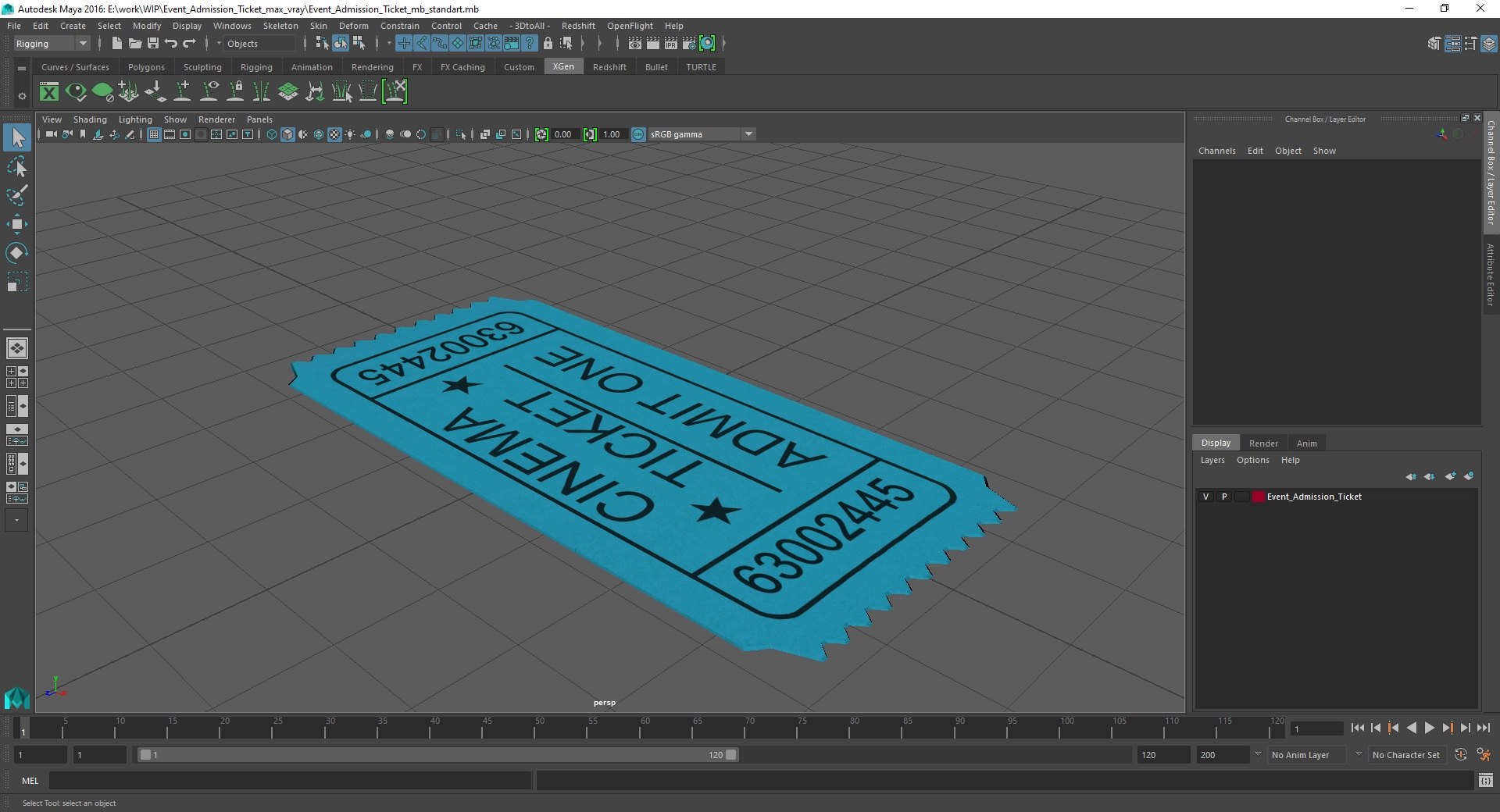 Event Admission Ticket 3D Model - TurboSquid 2222819