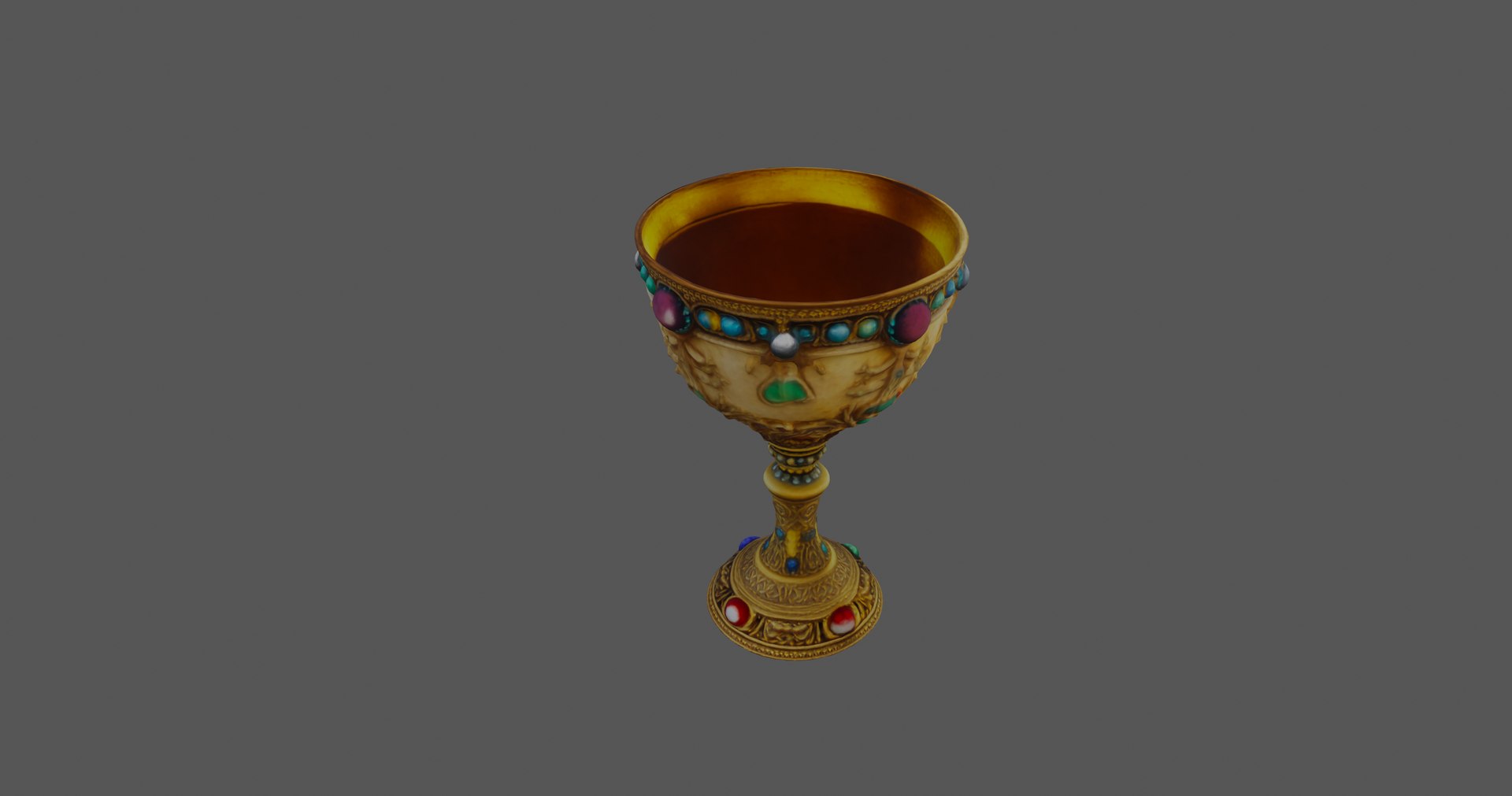 Ancient Mythical Goblet With Intricate Gemstone Inlays 3D Model ...