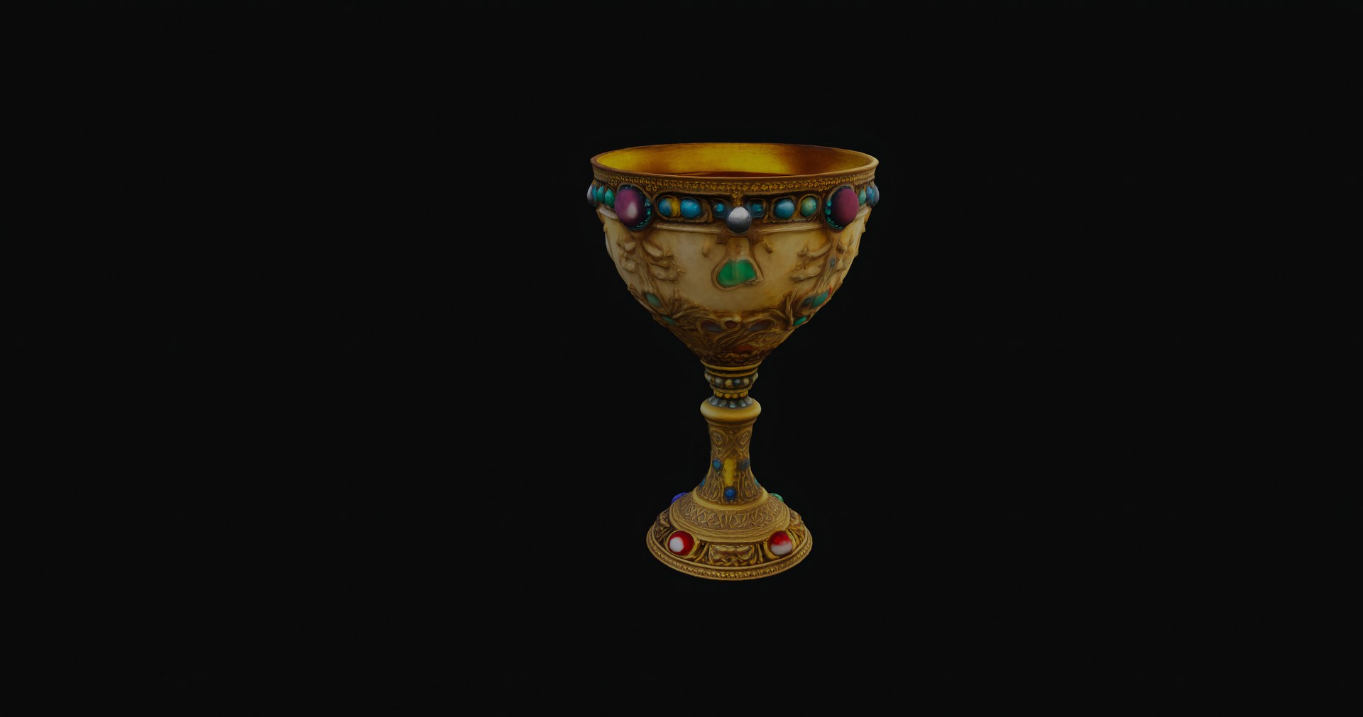 Ancient Mythical Goblet With Intricate Gemstone Inlays 3D Model ...