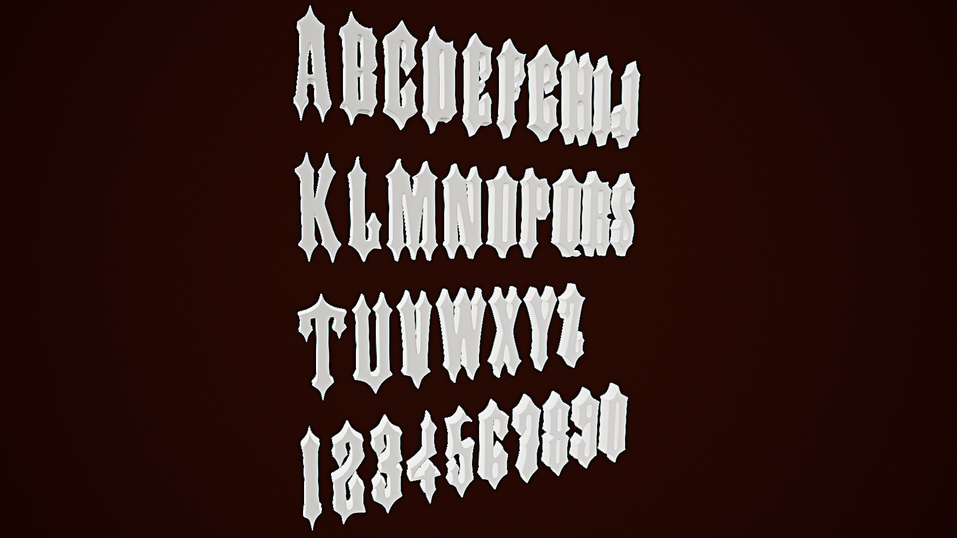 3D Model Stylize Gothic Font Low-poly 3D Model - TurboSquid 2049586