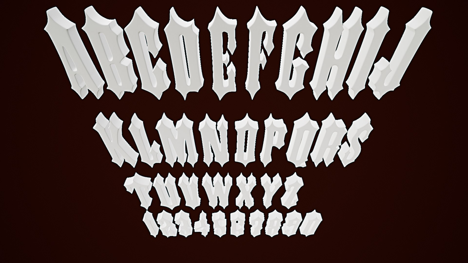 3D Model Stylize Gothic Font Low-poly 3D Model - TurboSquid 2049586