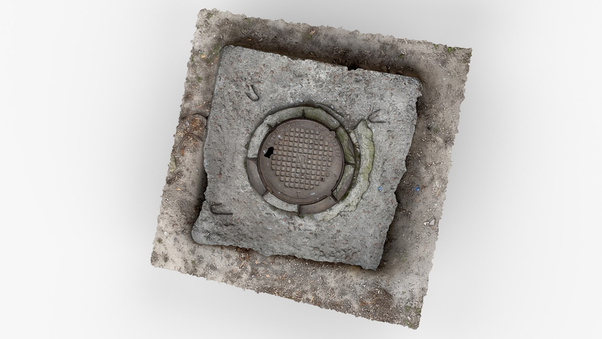 Photorealistic 3D Scan Of Manhole Hatch Cover Sewer Manhole 3D Model ...