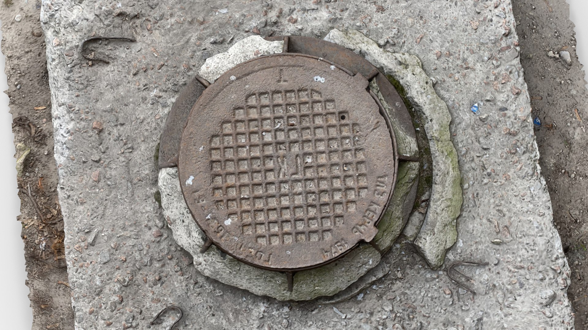 Photorealistic 3D Scan Of Manhole Hatch Cover Sewer Manhole 3D Model ...