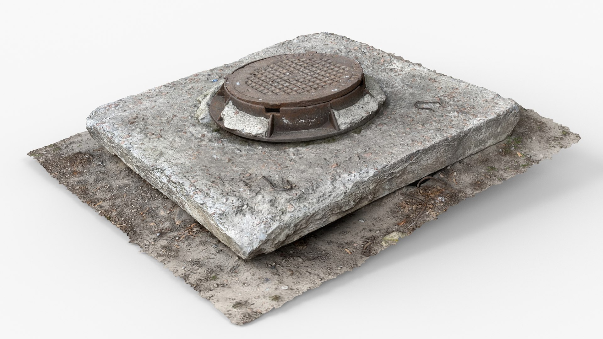 Photorealistic 3D Scan Of Manhole Hatch Cover Sewer Manhole 3D Model ...
