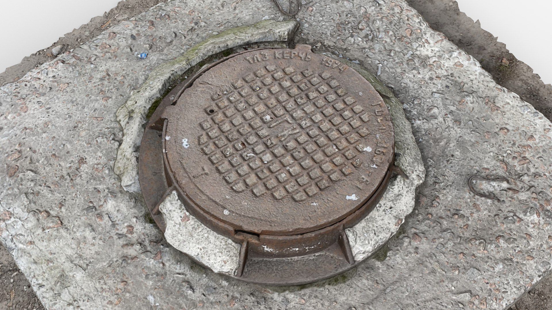 Photorealistic 3D Scan Of Manhole Hatch Cover Sewer Manhole 3D Model ...