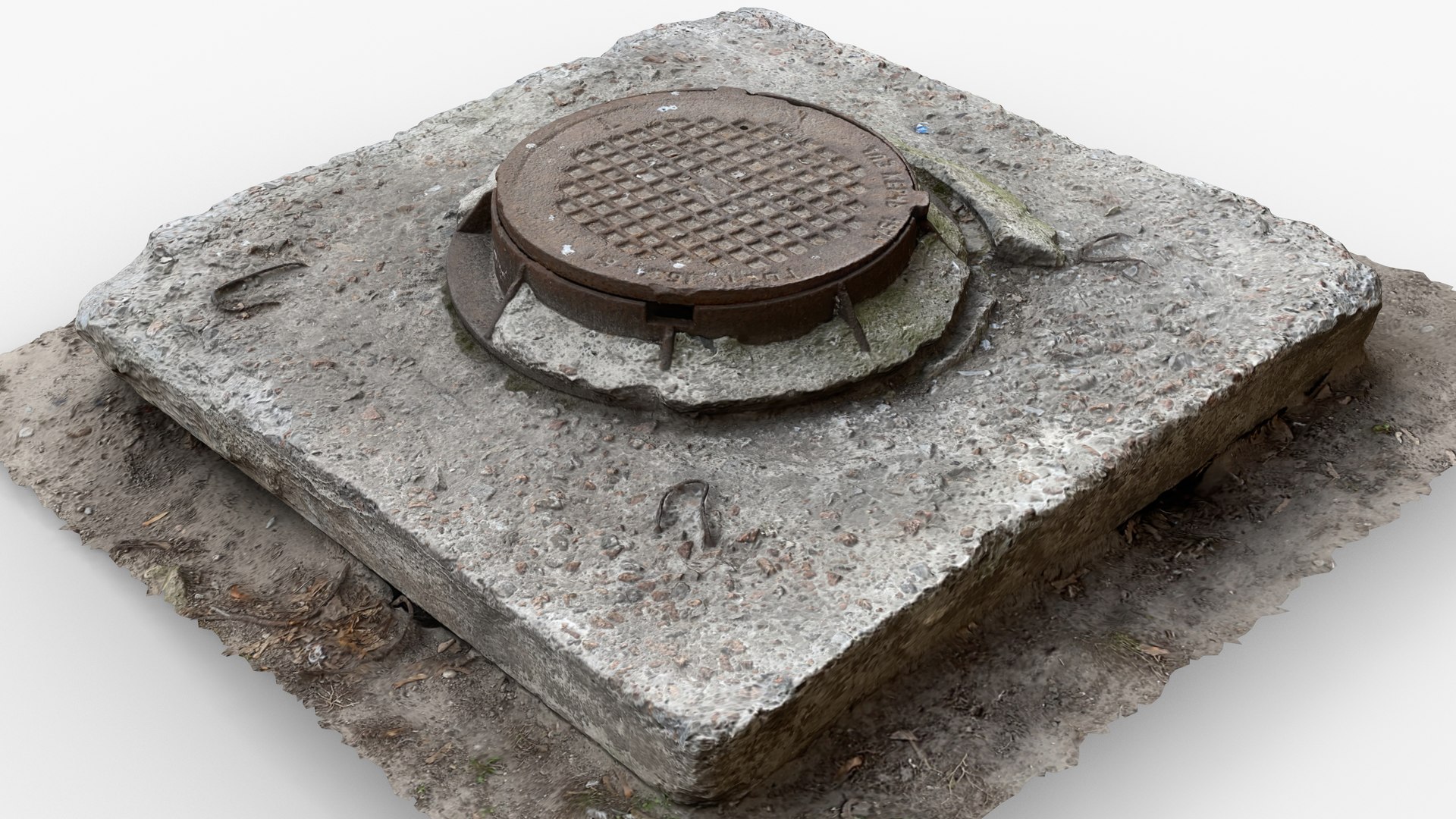Photorealistic 3D Scan Of Manhole Hatch Cover Sewer Manhole 3D Model ...