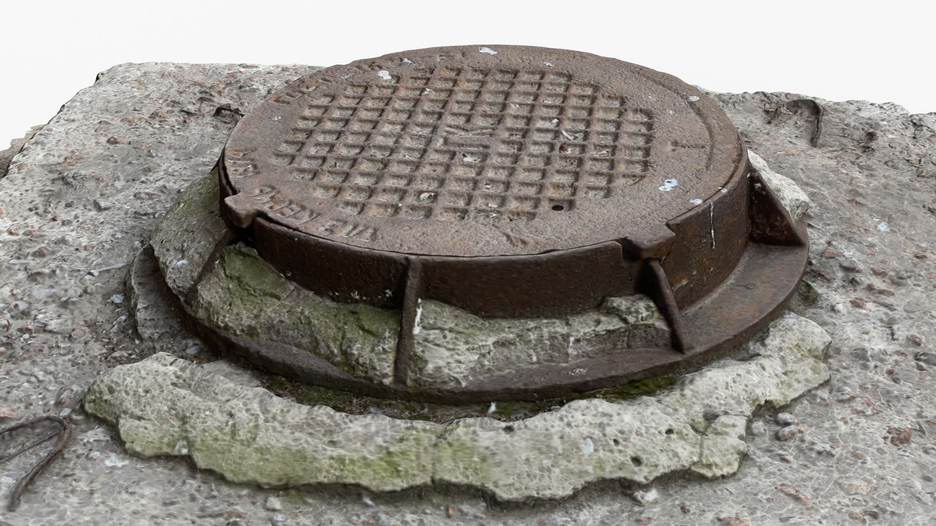 Photorealistic 3D Scan Of Manhole Hatch Cover Sewer Manhole 3D Model ...