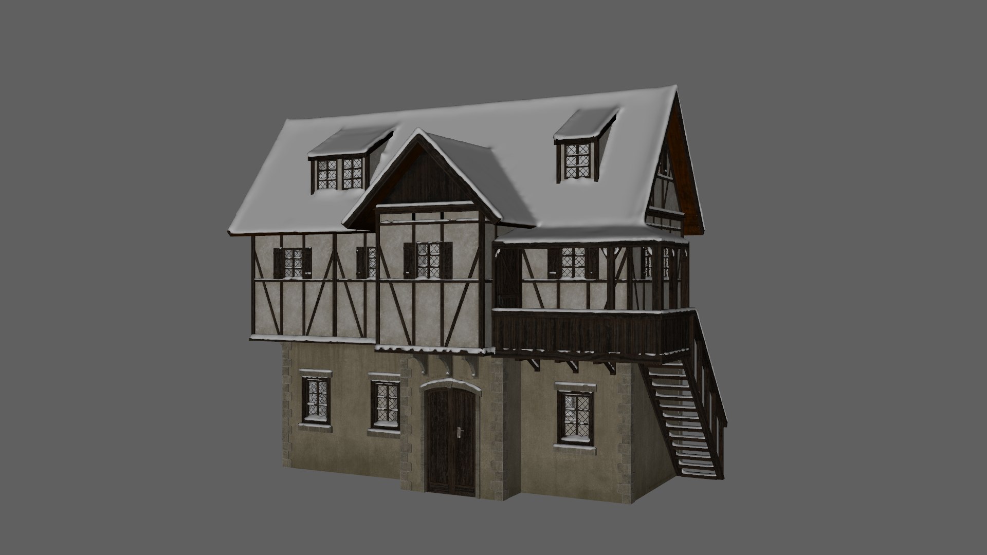 Timber Winter House 3D Model - TurboSquid 2323281