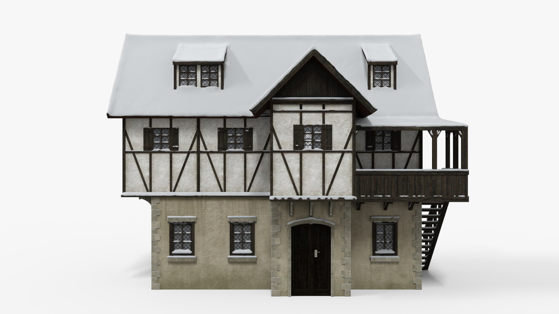 Timber Winter House 3D Model - TurboSquid 2323281