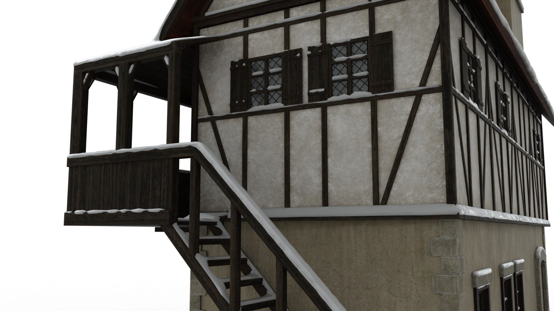 Timber Winter House 3D Model - TurboSquid 2323281