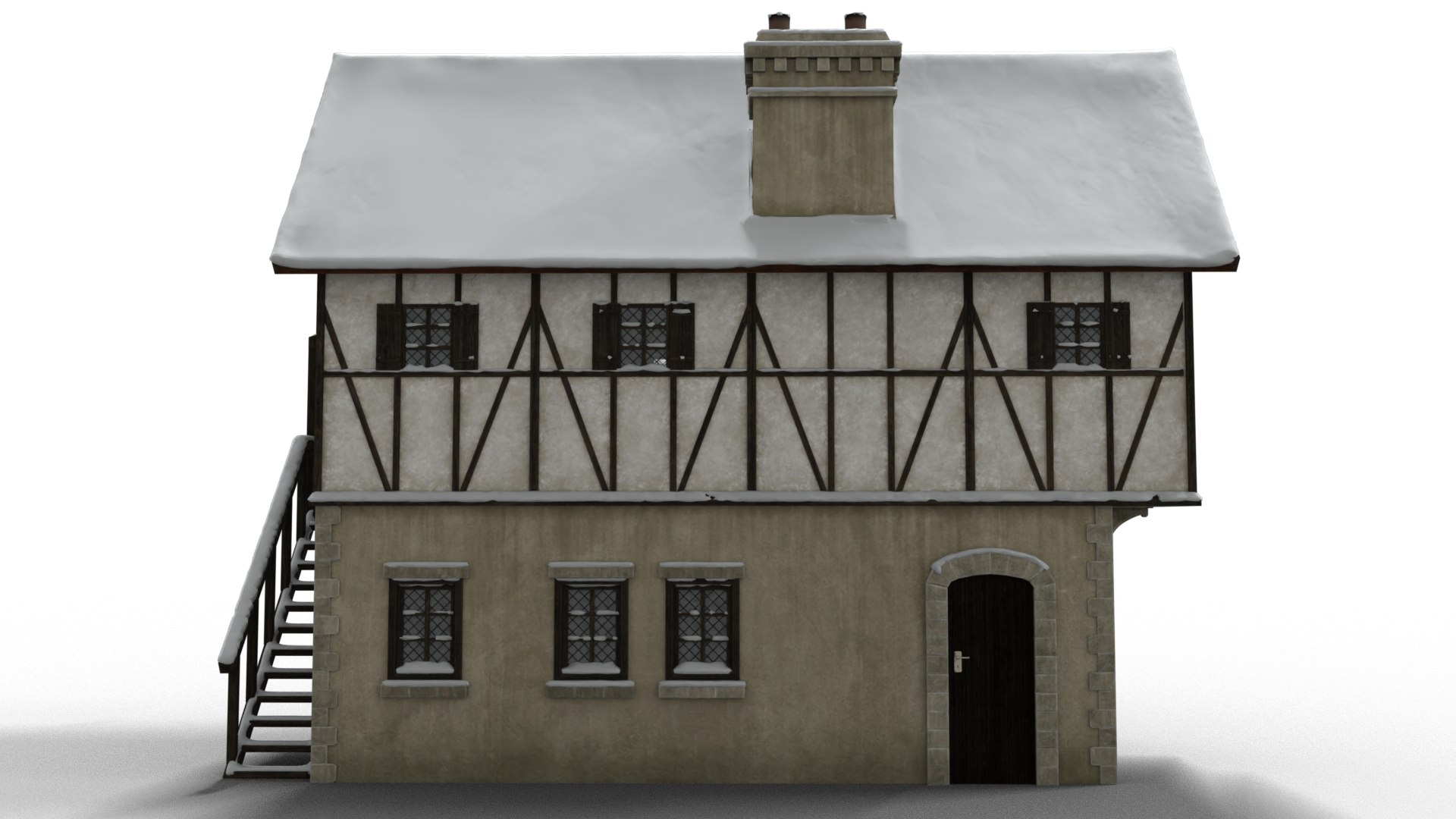 Timber Winter House 3D Model - TurboSquid 2323281