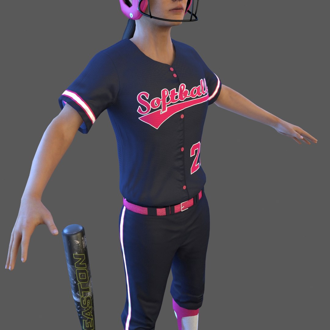 3D Softball 1 Bat Ball - TurboSquid 1470662
