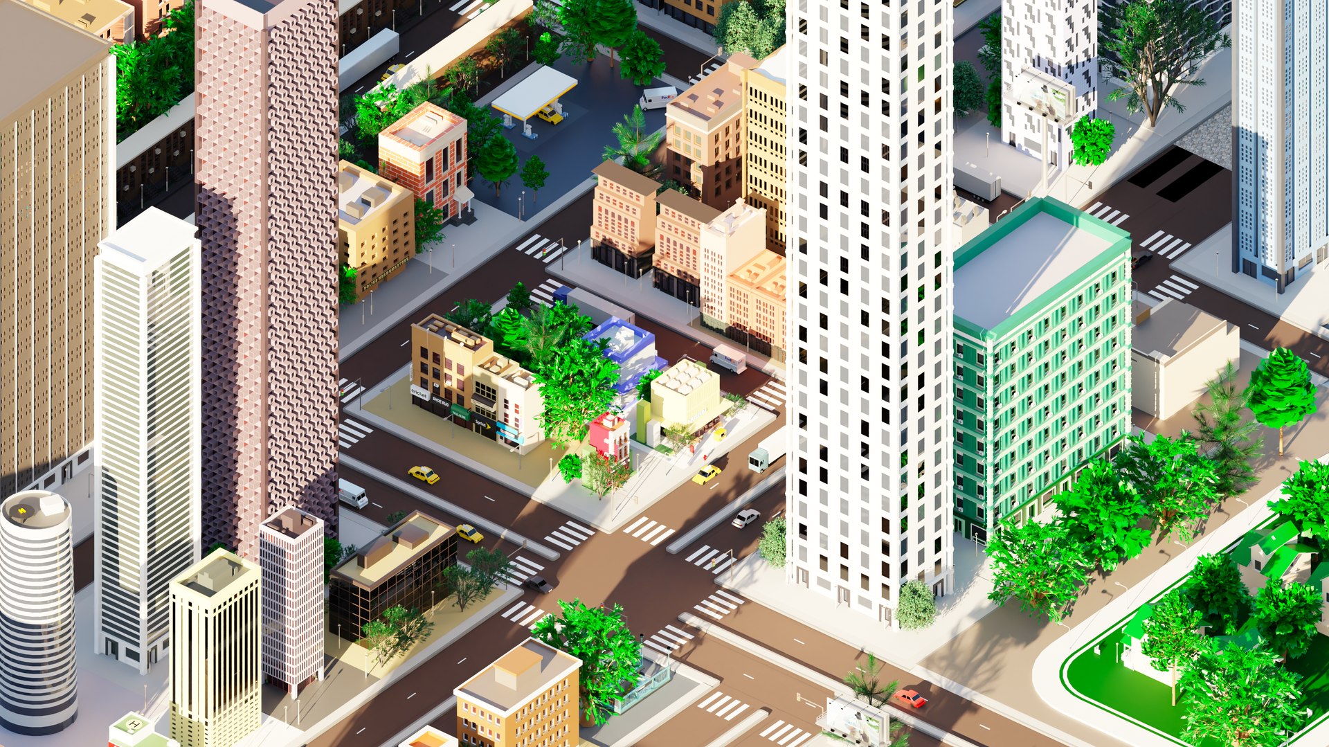 3D model Low Poly Cityscape Complete Set 3D Model - TurboSquid 2136954