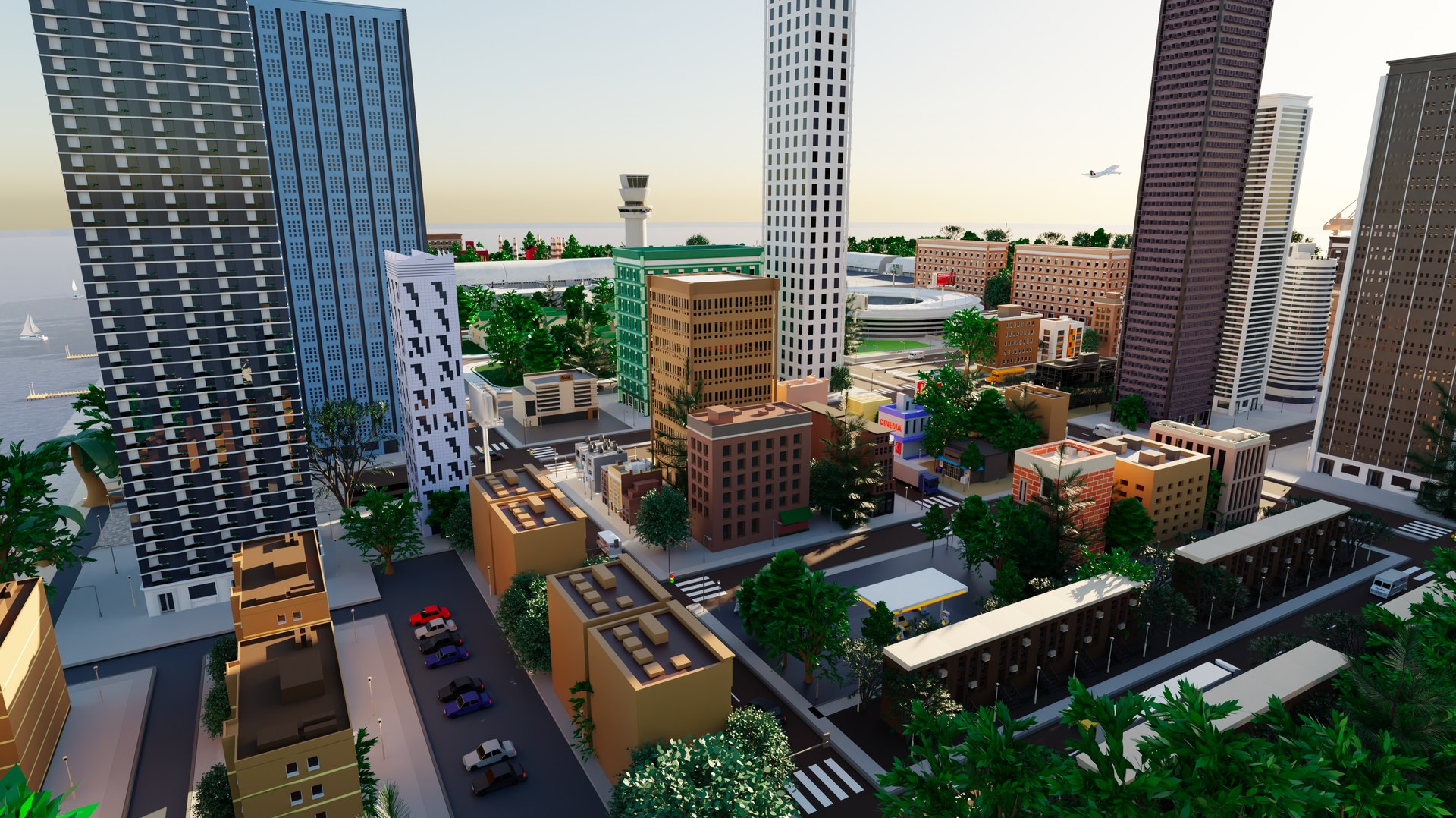 3D model Low Poly Cityscape Complete Set 3D Model - TurboSquid 2136954