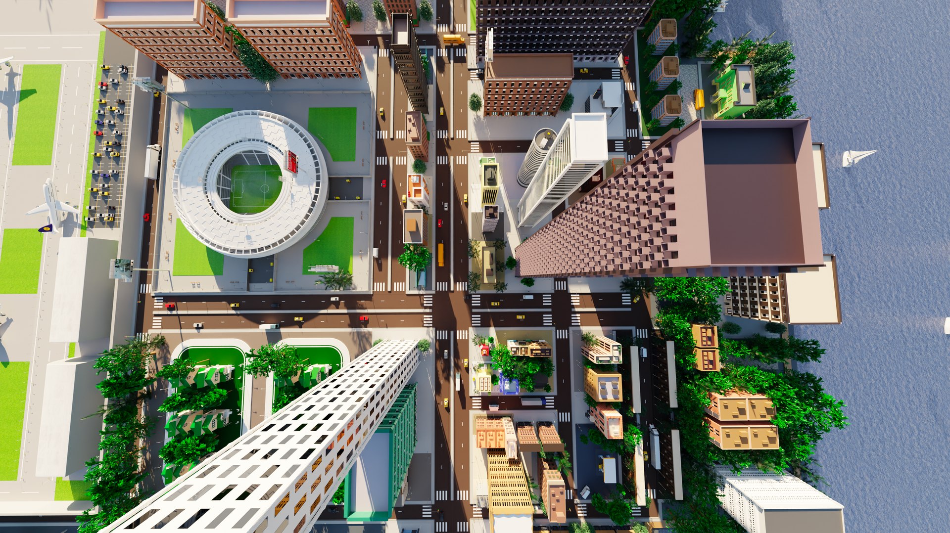 3D model Low Poly Cityscape Complete Set 3D Model - TurboSquid 2136954