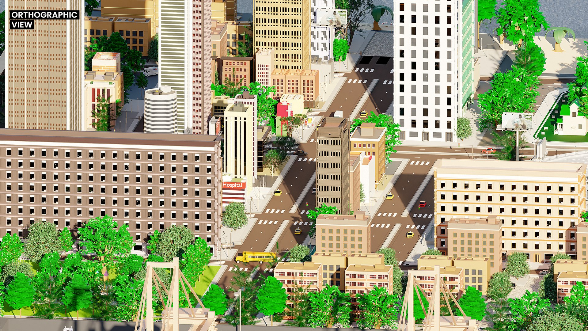 3D model Low Poly Cityscape Complete Set - TurboSquid 2136954