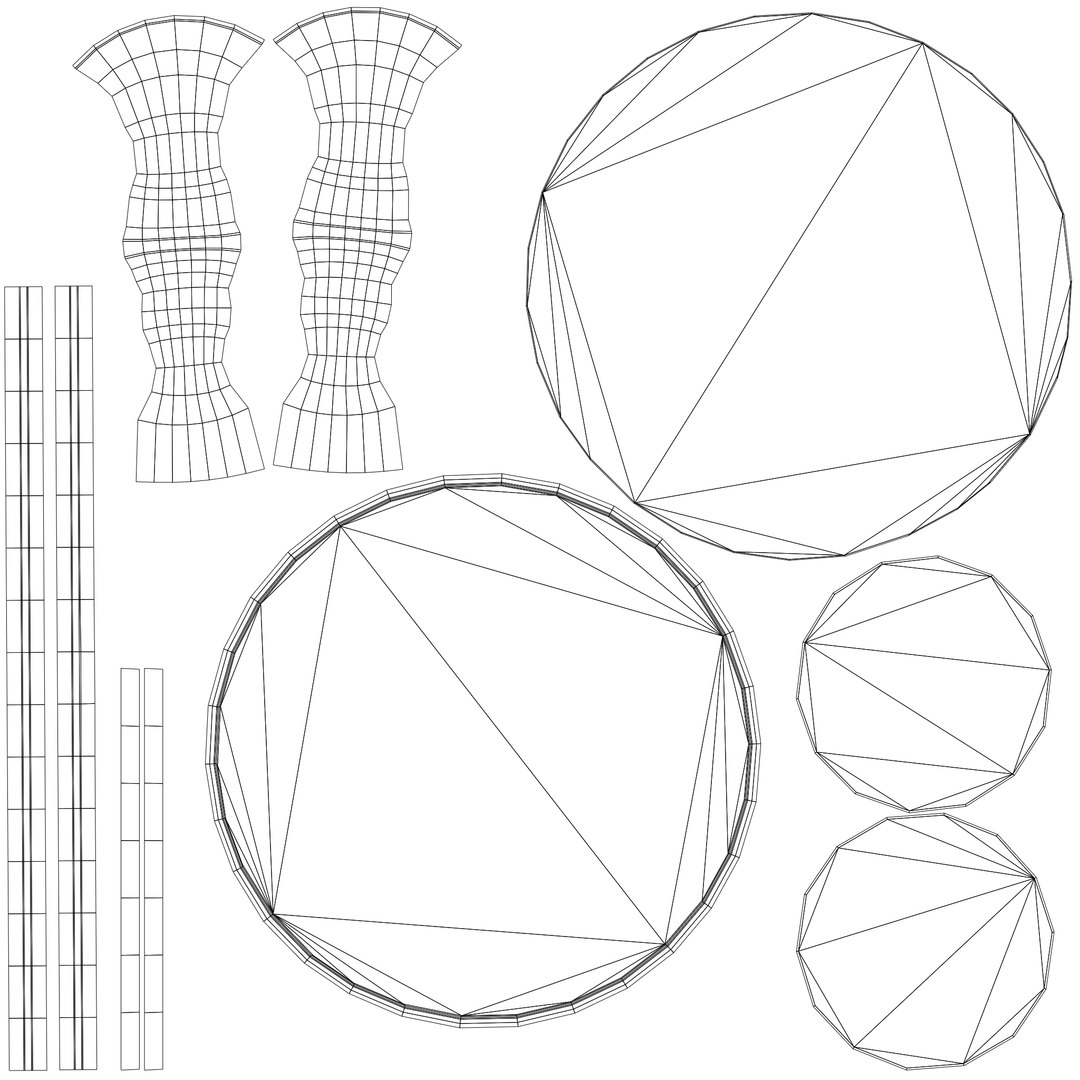 Round Table And Chairs - Low Poly 3D Model - TurboSquid 2178210