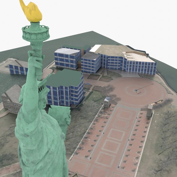 Statue of liberty with the full liberty island modle file model ...