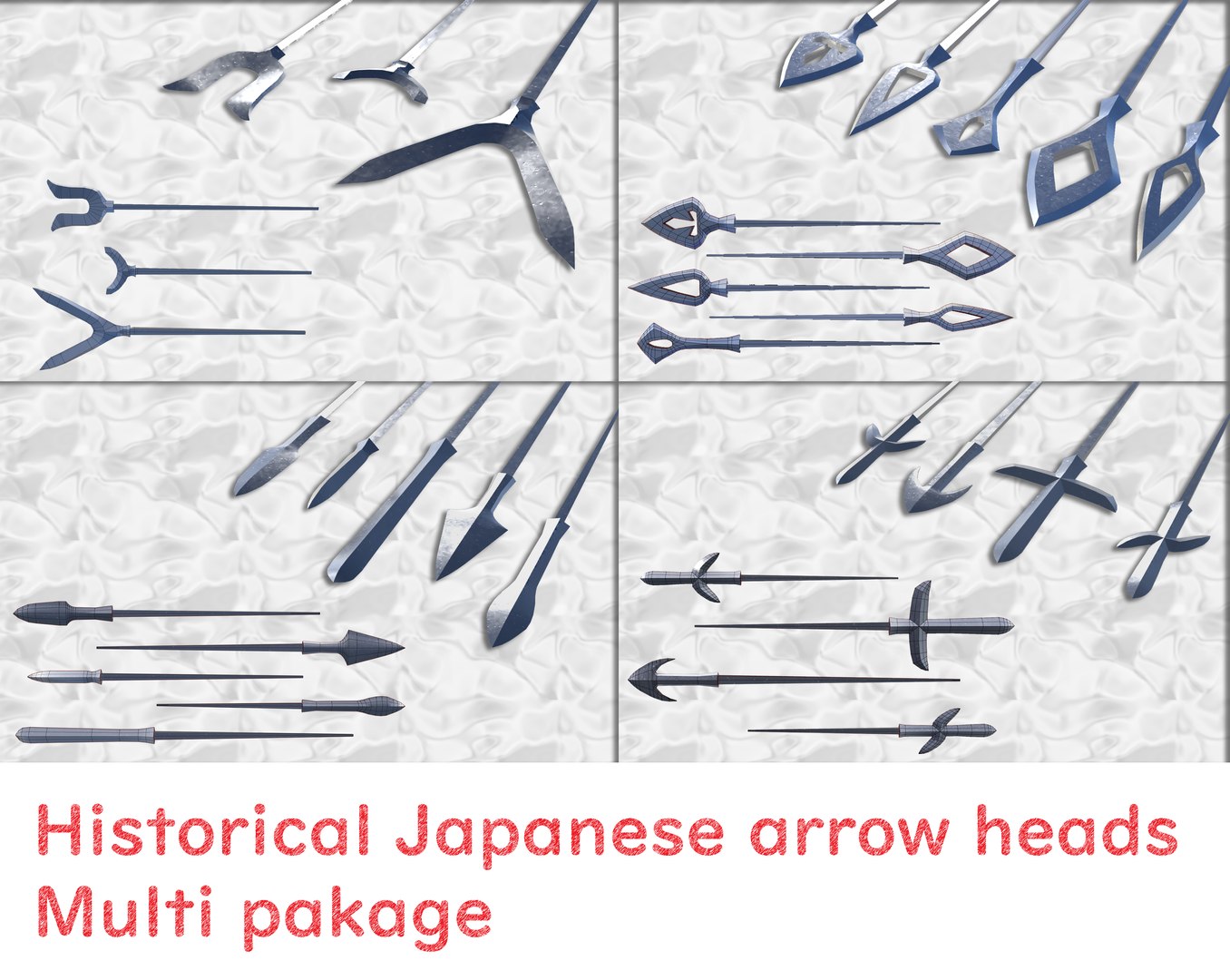 3D Set Japanese Arrows Heads - TurboSquid 1357445