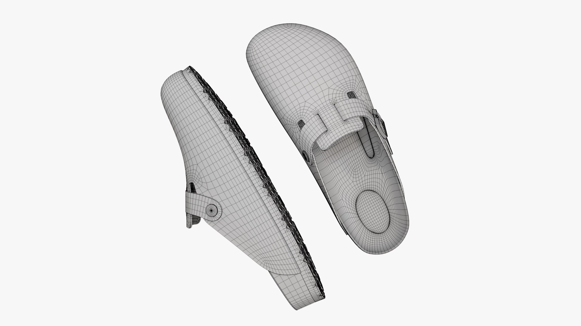 Birkenstock Boston Grey Suede Model - TurboSquid 2142552